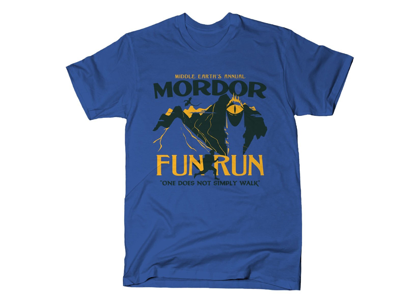RePop Gifts Mordor Fun Run T Shirt Blue RePop Gifts Mordor Fun Run T Shirt Blue